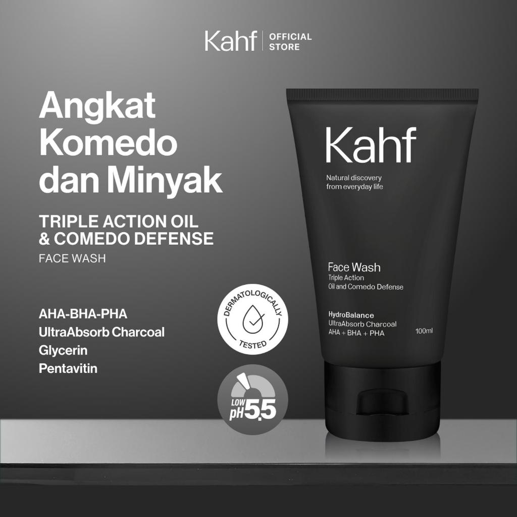 Jual KAHF Face Wash Triple Action Oil and Comedo Defense 100 mL ...