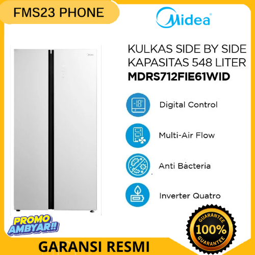 Jual KULKAS Midea Kulkas Side by Side / Kulkas 2 Pintu Kapasitas 548L ...
