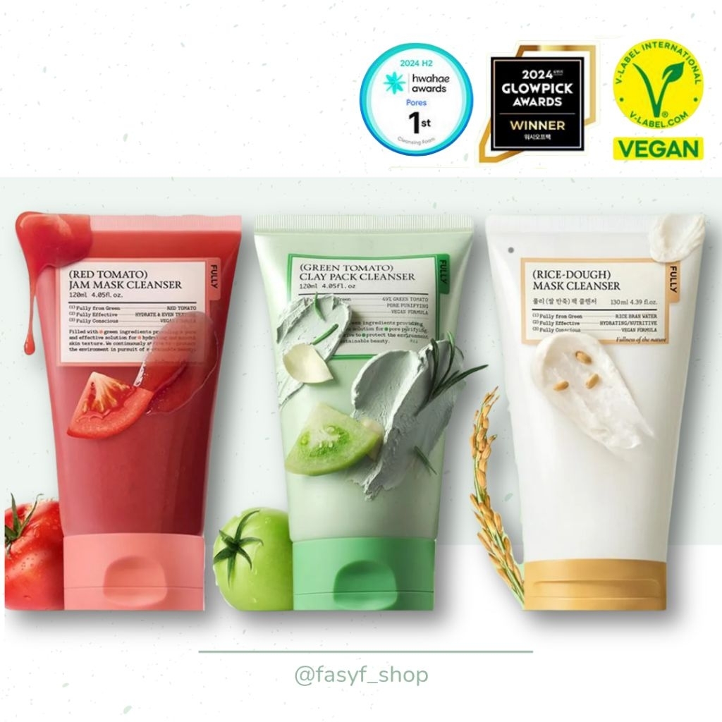 Jual FULLY Green Tomato Clay Mask Cleanser 120ml / FULLY Red Tomato Jam ...