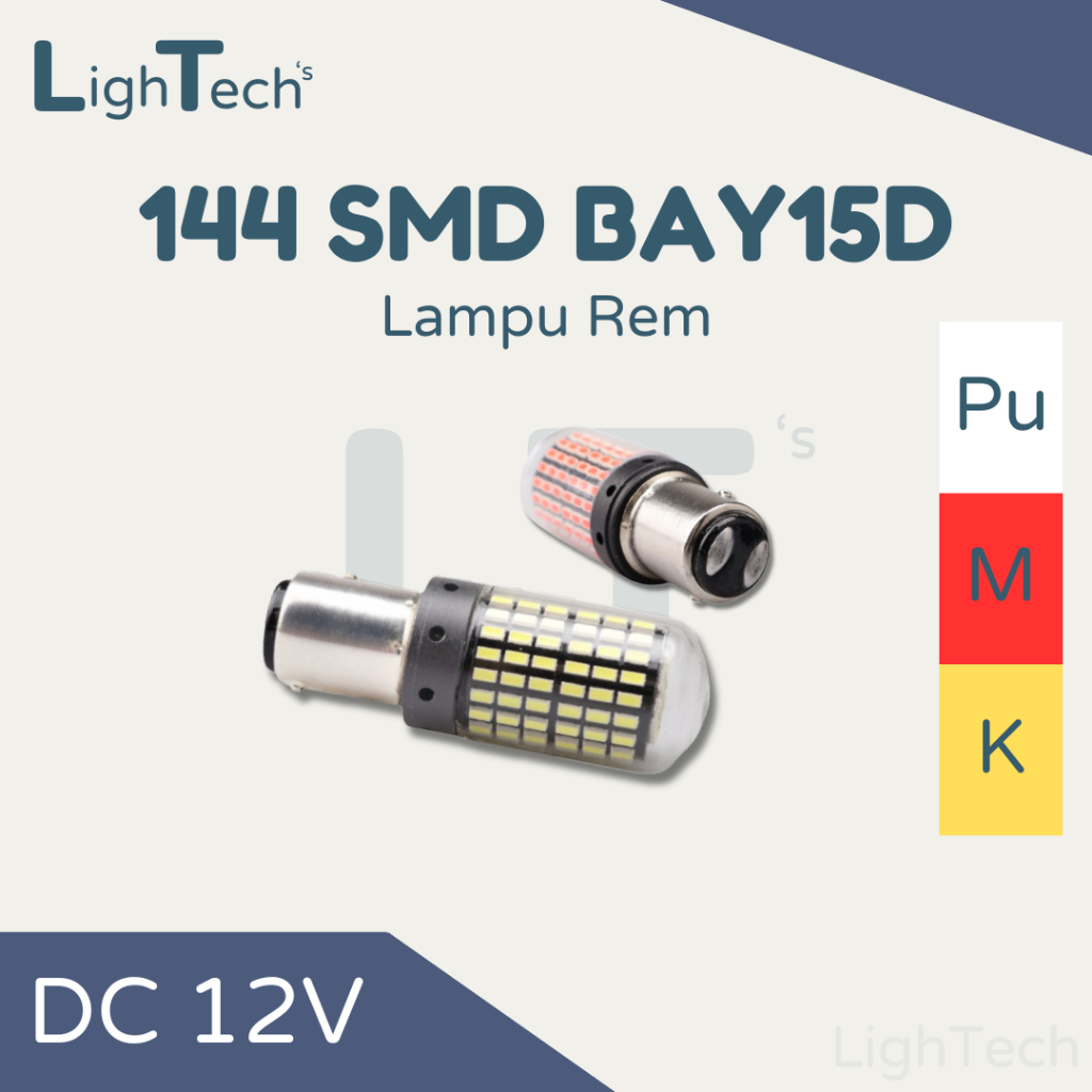 Jual Lampu LED S25 144 SMD 1157 BAY15D ( 2 Kaki ) Diam / Kedip 12V ...