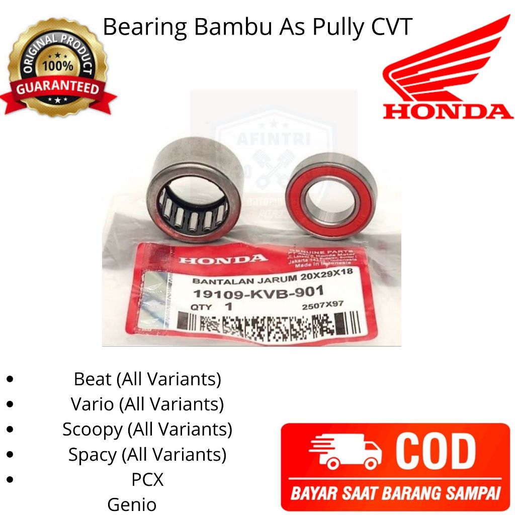 Jual Original AHM Bearing Laher Bambu As Pully CVT Belakang Honda Beat ...