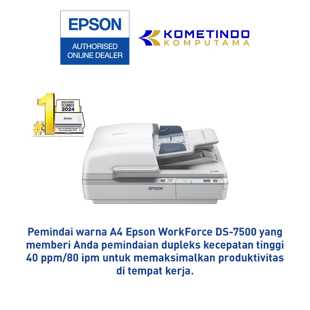 Jual Epson - DS7500 (40ppm / 80ipm) - Epson WorkForce DS-7500 Flatbed ...