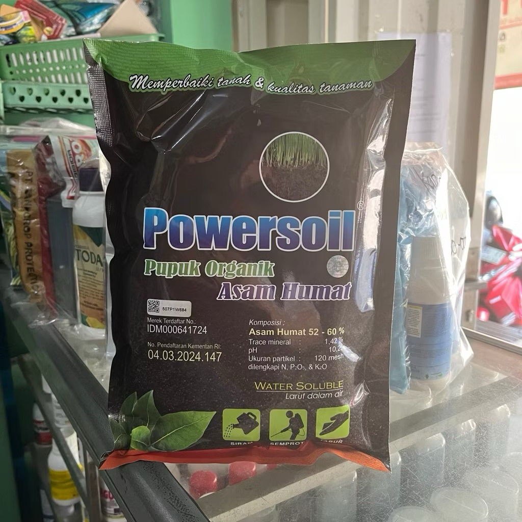 Jual Powersoil Pupuk Organik Asam Humat 500 gr / 1 Kg – Perbaikan Tanah & Penyubur Tanaman Asli ...
