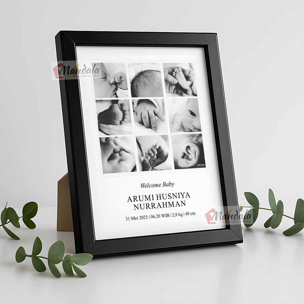Jual Cetak Foto Biodata Bayi Frame Custom | Bingkai Foto Baby Newborn ...