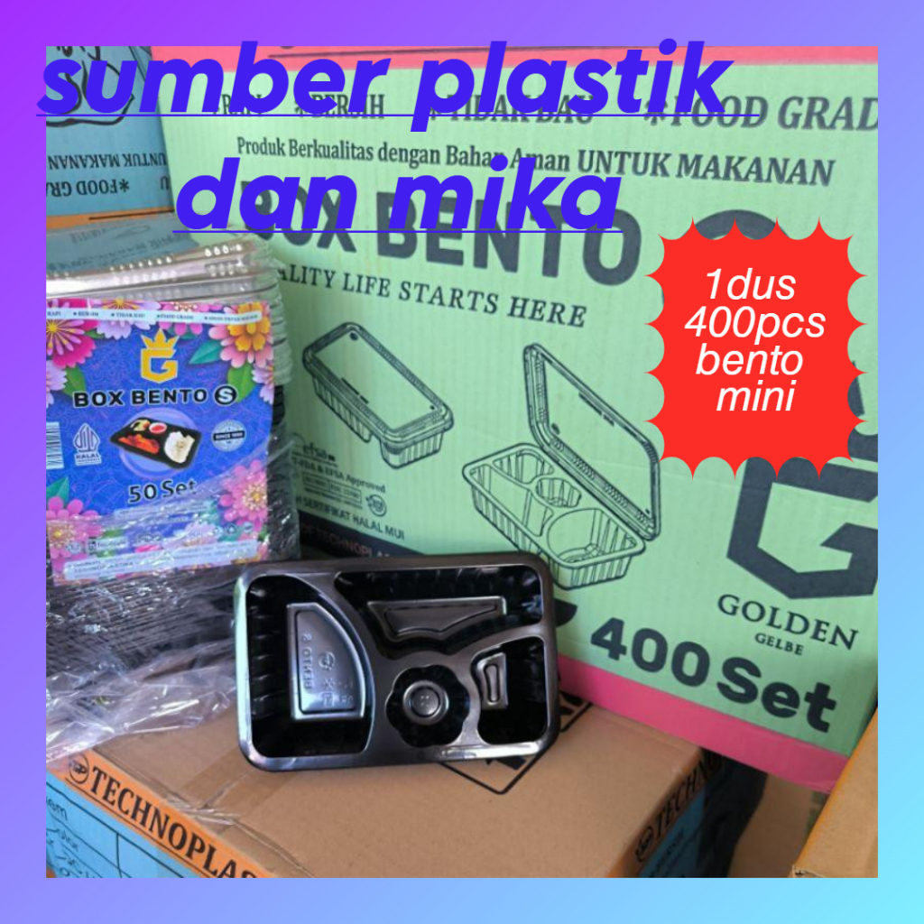 Jual [ 1 KARTON ISI 400 SET ] Mika Bento S (Mini) + Tutup | Tempat ...