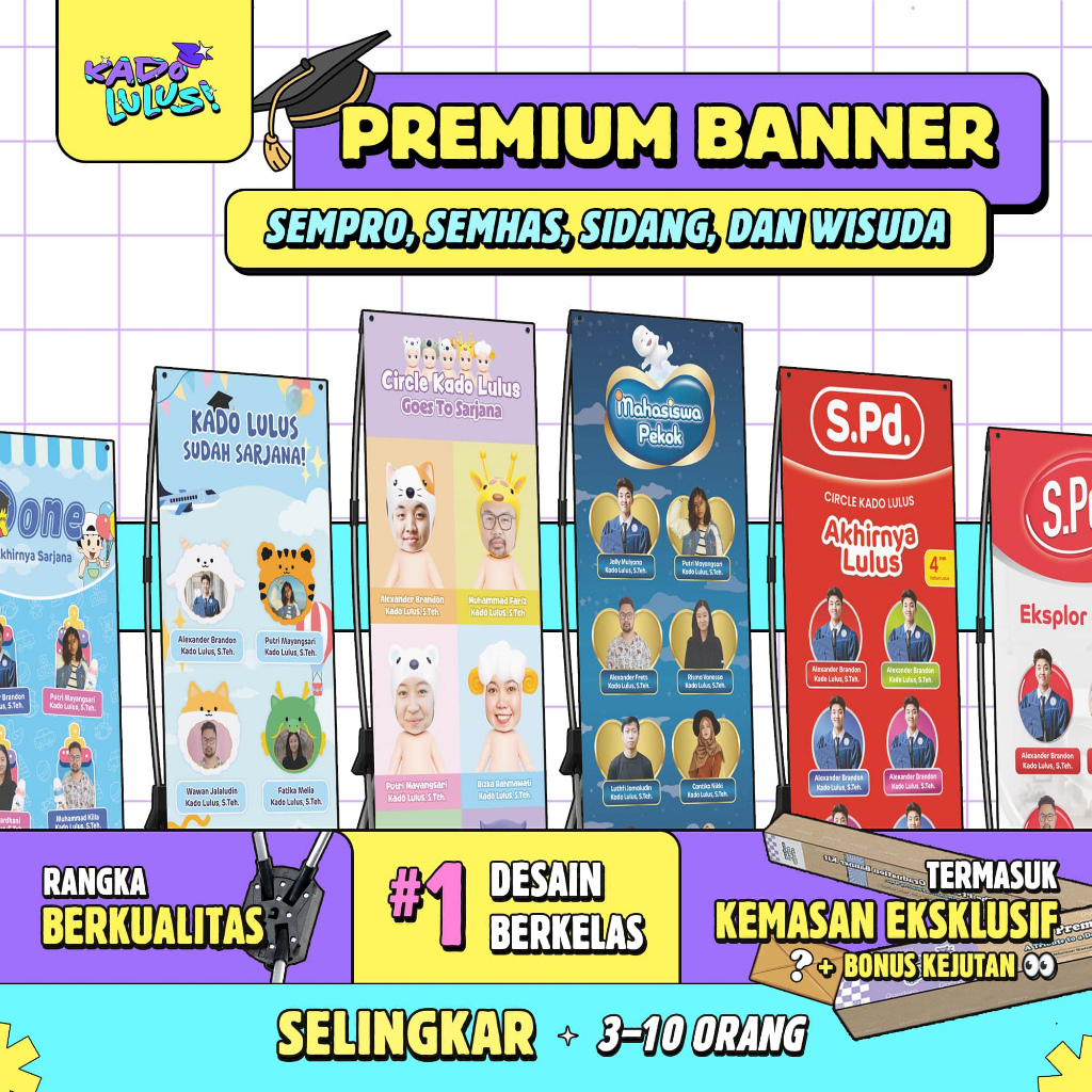 Jual KADO LULUS Premium Banner Spanduk Wisuda Sidang Skripsi Sempro ...