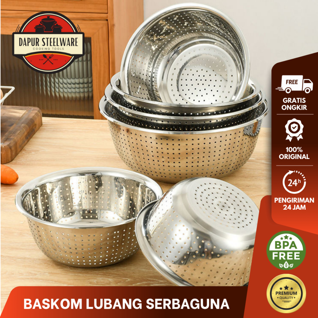 Jual Dapur Steelware - Baskom Lubang Stainless / Tirisan Serbaguna ...