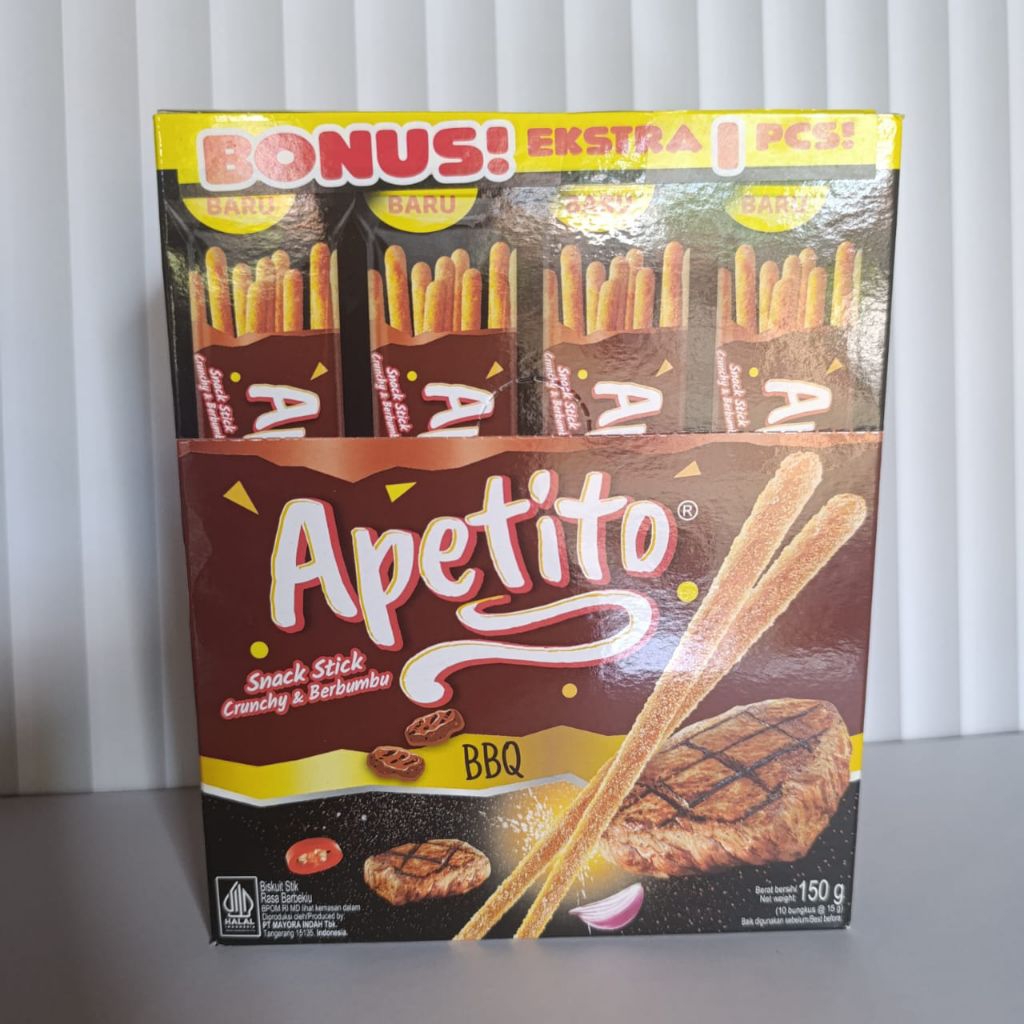 Jual Apetito BBQ Snack Stick berbumbu dan cruncy 1 box isi 10+1 pcs ...
