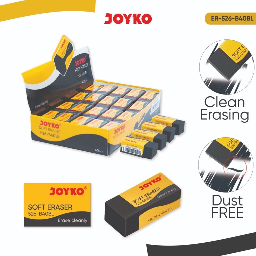 Jual (1 box / 40 pcs) Setip Penghapus Kecil Joyko 526 - B40 PUTIH ...