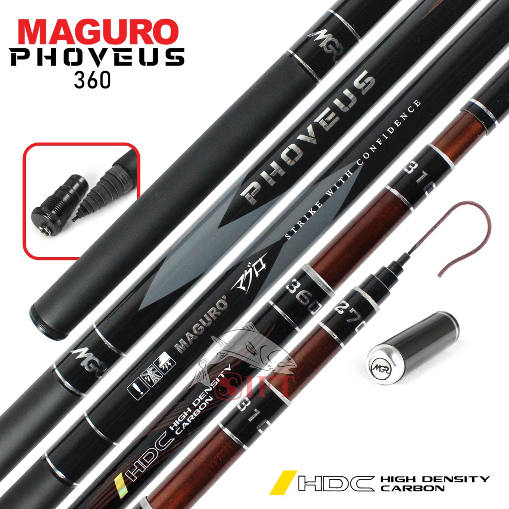 Jual Joran Tegek MAGURO PHOVEUS 360 450 540 630 [25] Rod Zoom High Density Carbon Solid Tip ...
