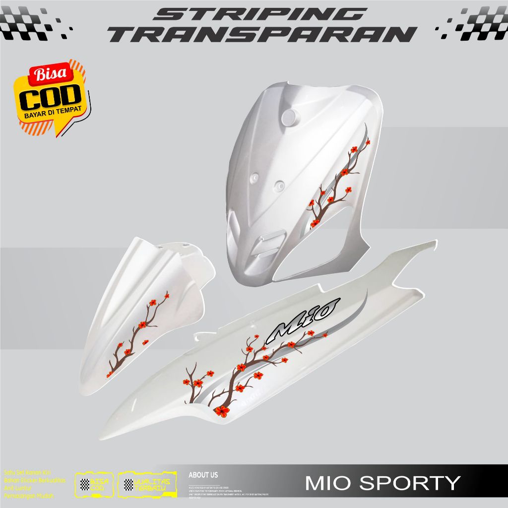 Jual COD. STICKER STRIPING VARIASI TRANSPARAN UV MIO SPORTY KEREN DAN ...