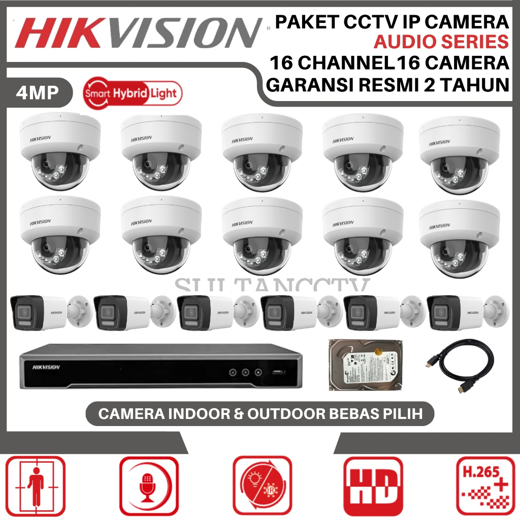 Jual Paket Cctv Ip Camera Hikvision 4mp 16 Channel 16 Camera Poe Nvr ...