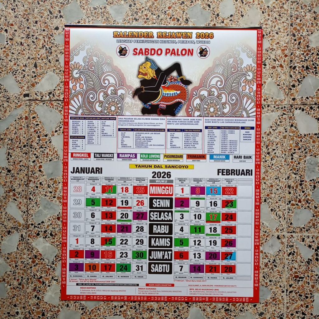 Jual Kalender Jawa 2026 Sabdo Palon Kalender Kejawen tanggalan jawa ...