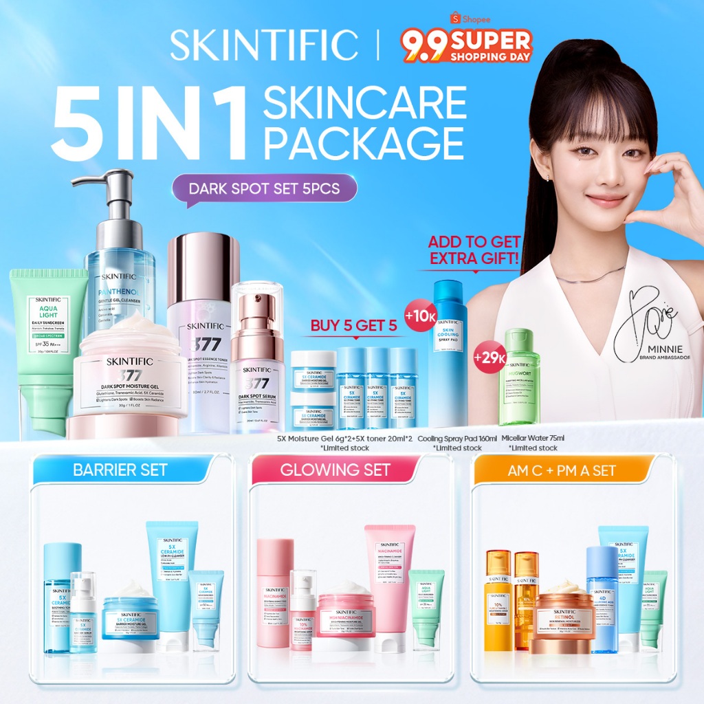 Jual [10PCS!!] SKINTIFIC- Full Series Skincare Set | 5X ceramide Serum ...