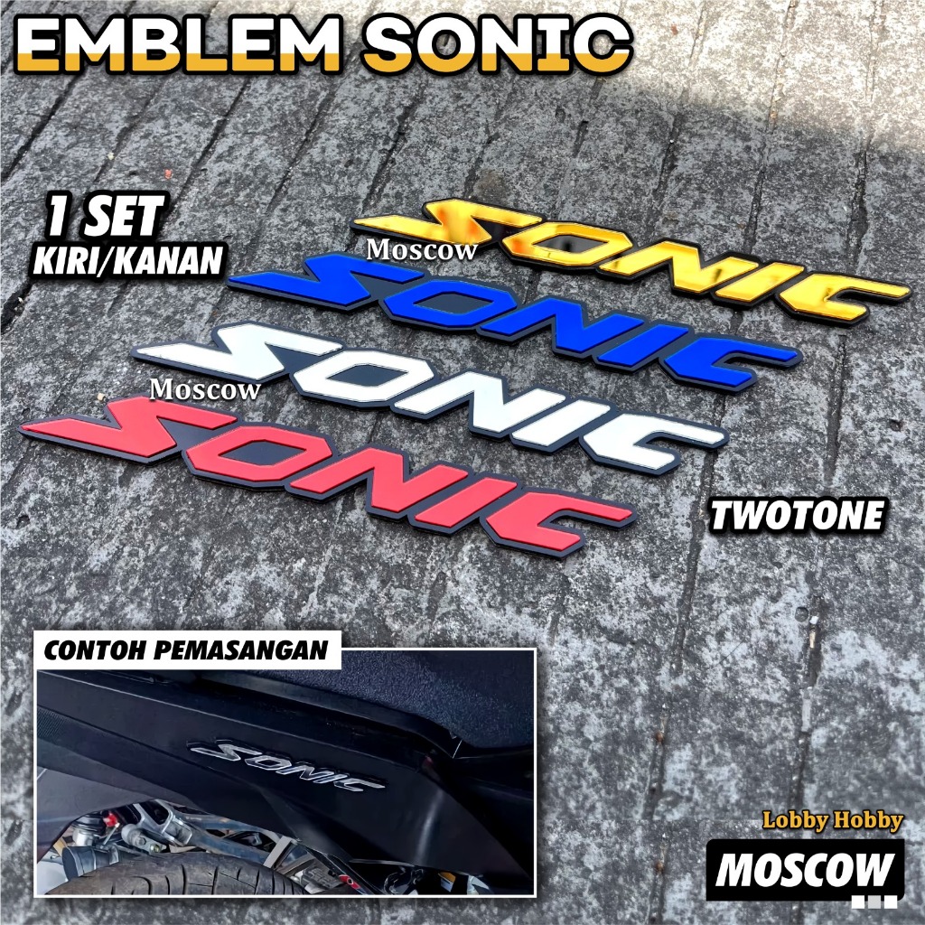 Jual EMBLEM SONIC AKRILIK 3D / STICKER KACA TEMPEL LOGO SET SEPASANG ...