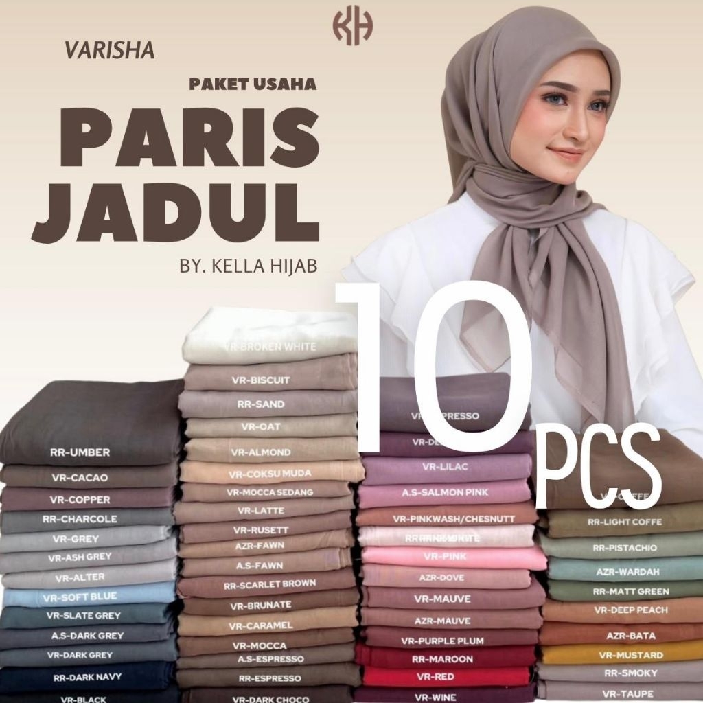 Jual Paket Usaha Hijab Paris Jadul 10 Pcs |Paket Murah Hijab Varisha ...