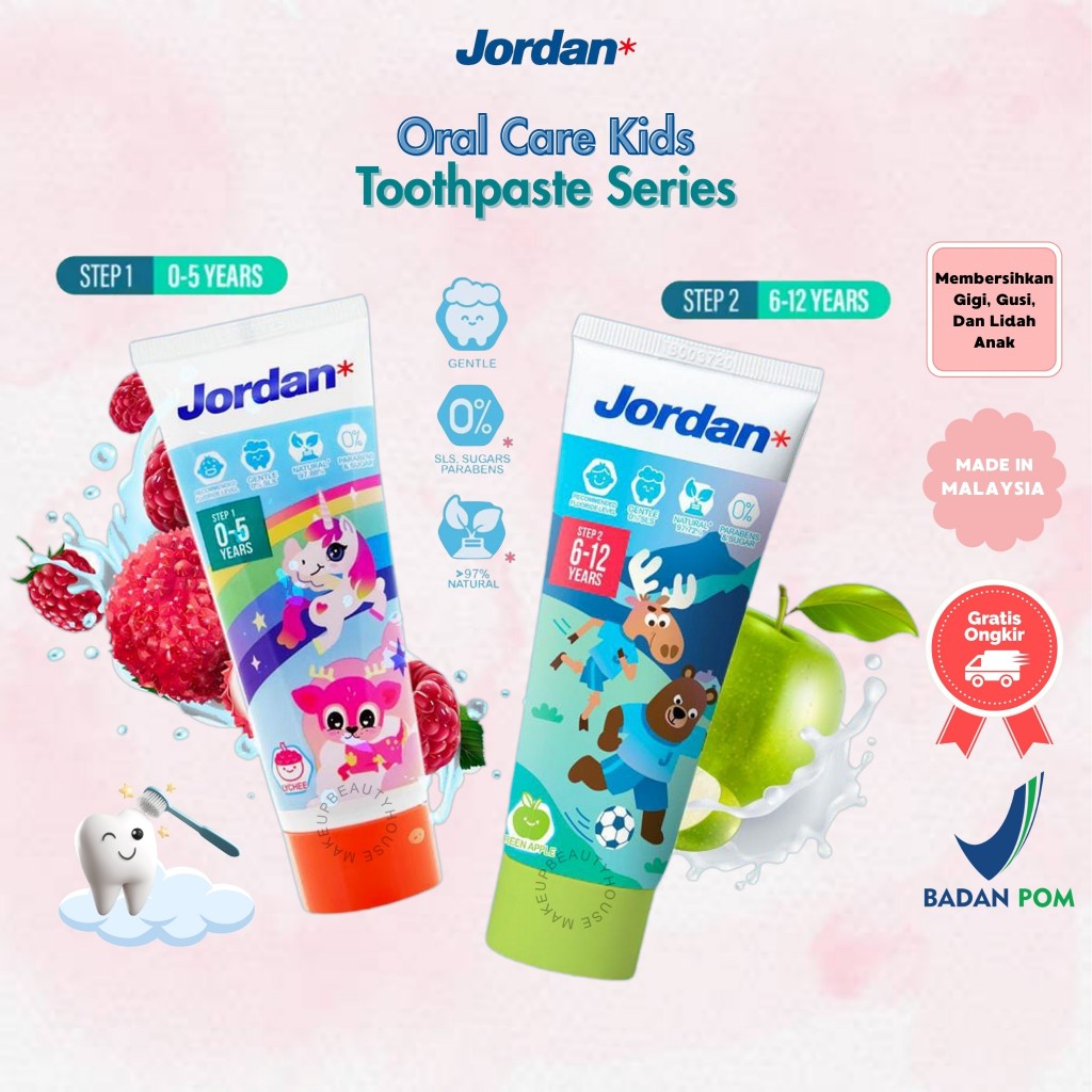 Jual JORDAN Kids Toothpaste Milk Teeth Step 1 (0-5 Years) | Permanent ...