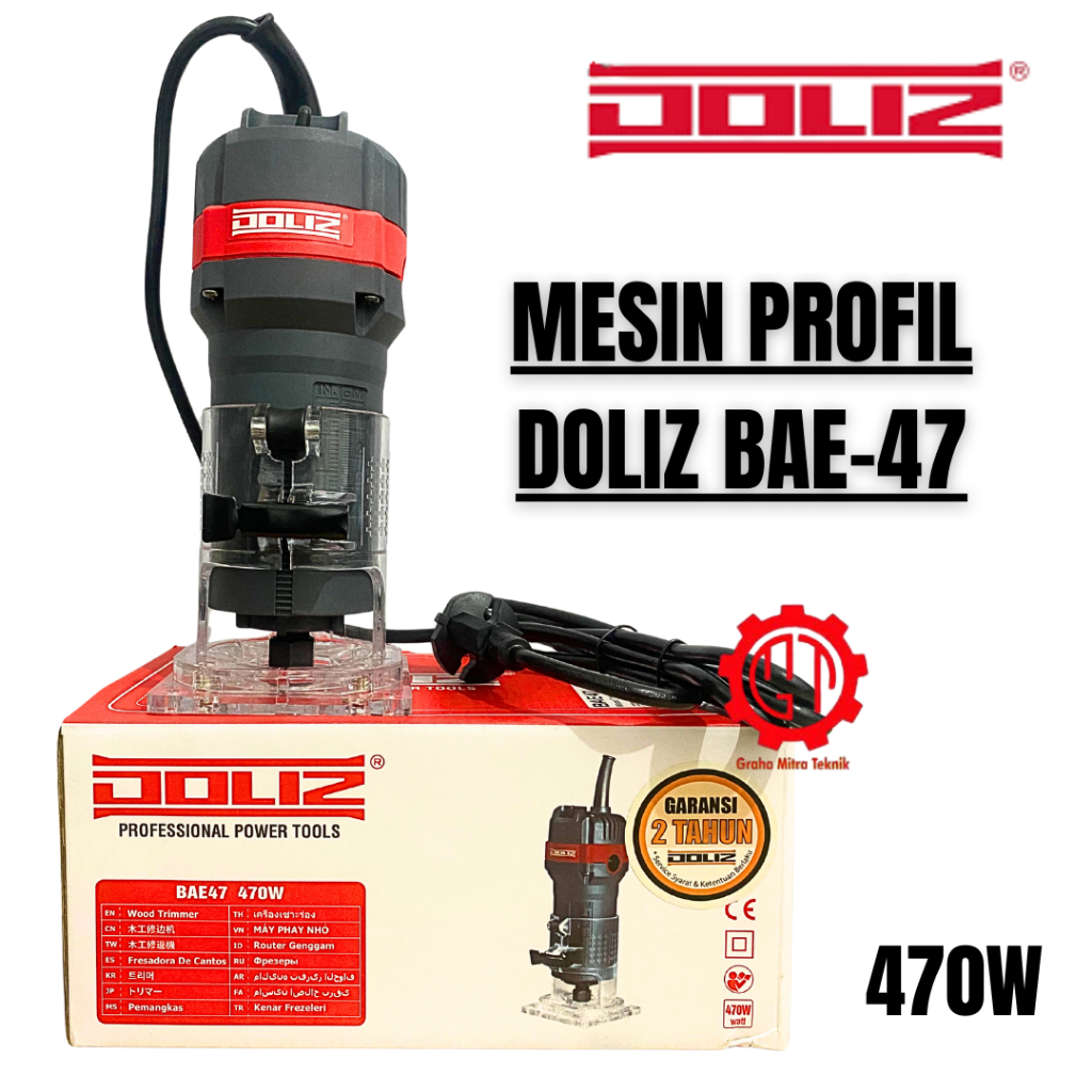 Jual Mesin Profil Kayu DOLIZ BAE47 470 Watt Hand Router Potong Ukir ...