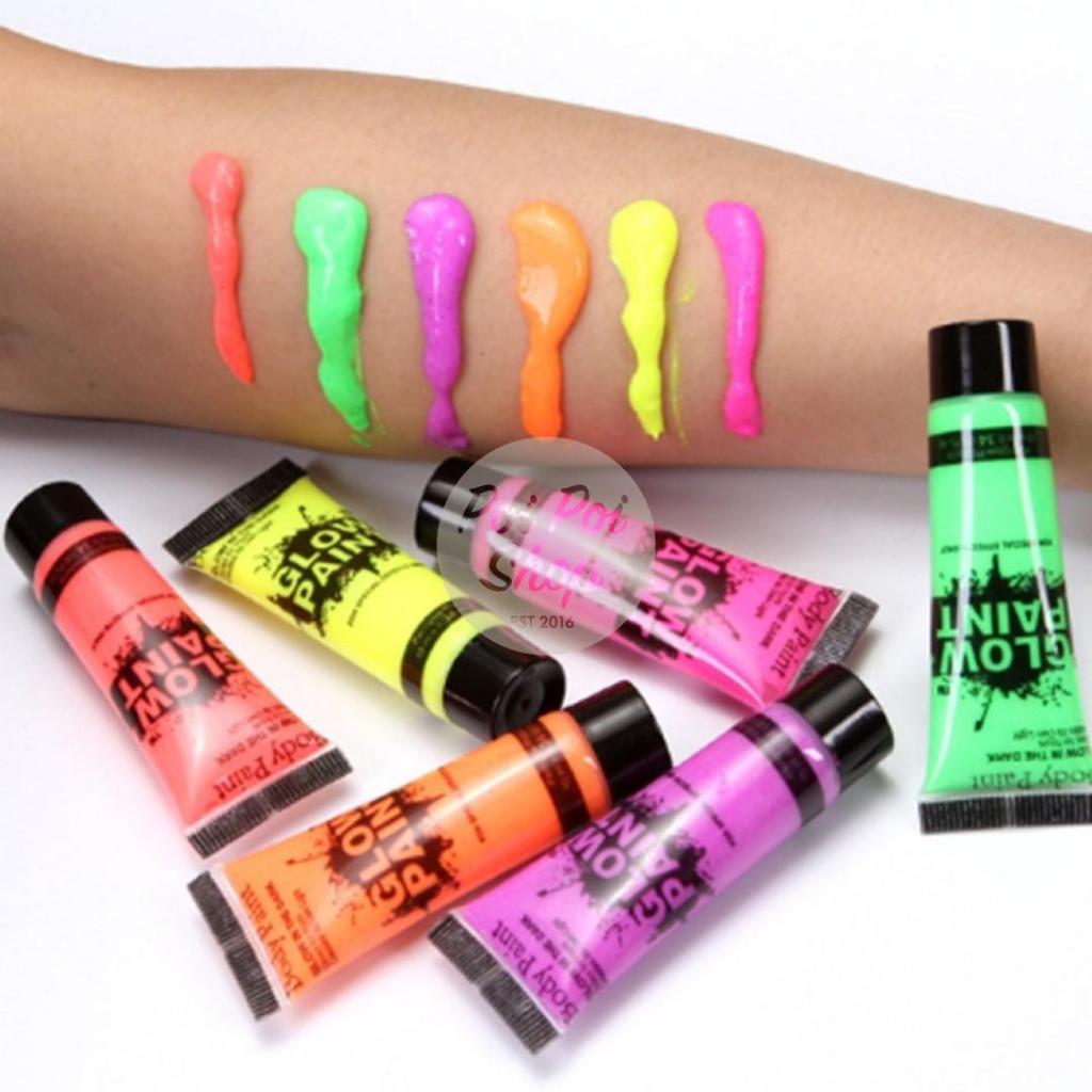 Jual Cat Face Body Painting Glow In The Dark Halloween Make Up Body ...