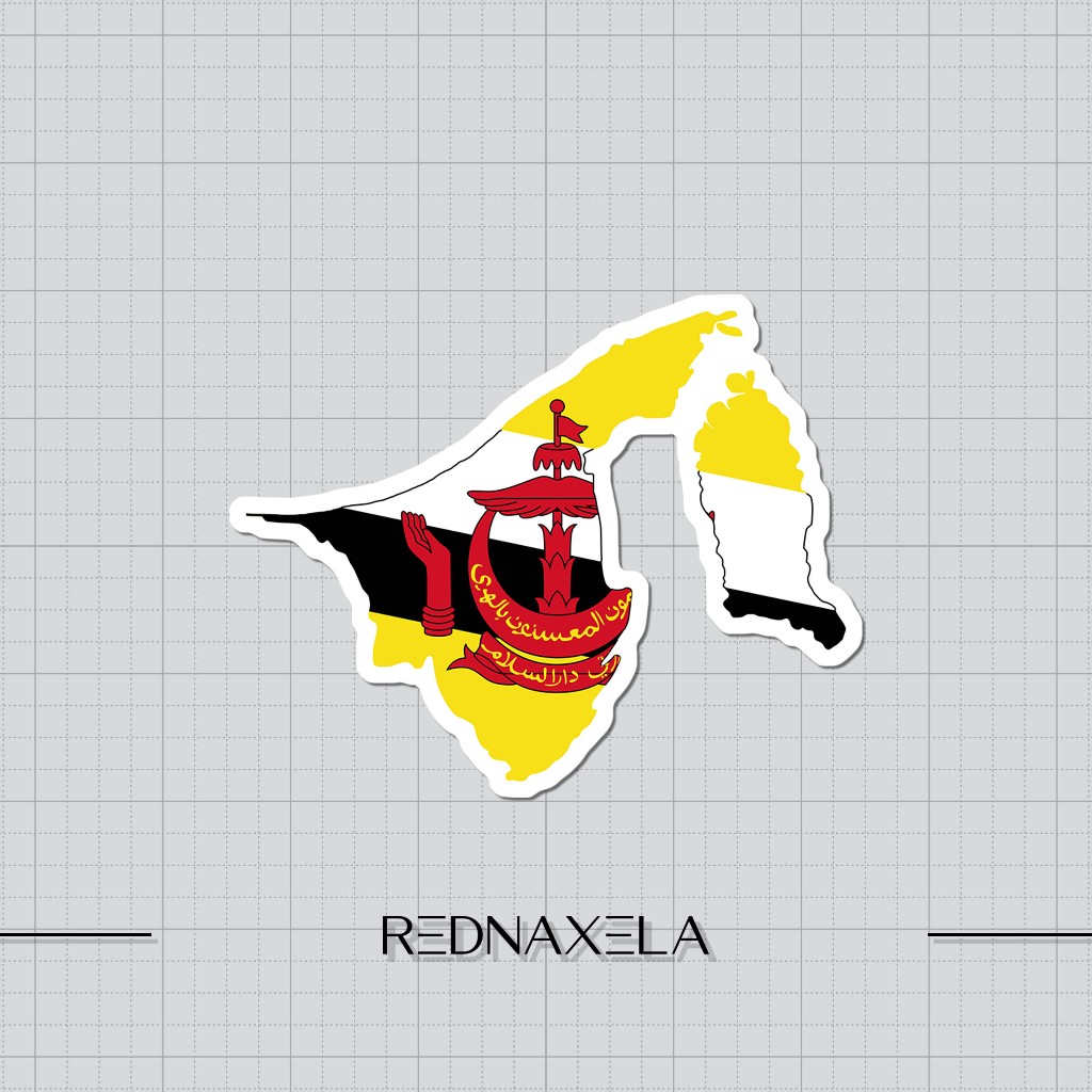 Jual Stiker Vinyl Brunei Flag Map Stiker Koper Outdoor Waterproof ...