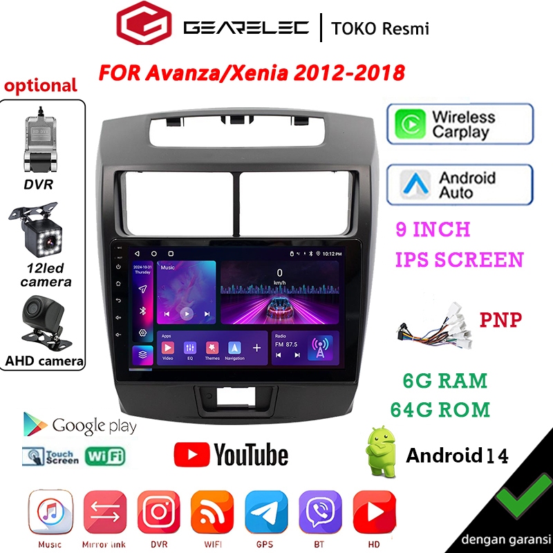 Jual GEARELEC Untuk Avanza/Xenia 2012-2018 6G+64G Android 14 Head Unit ...