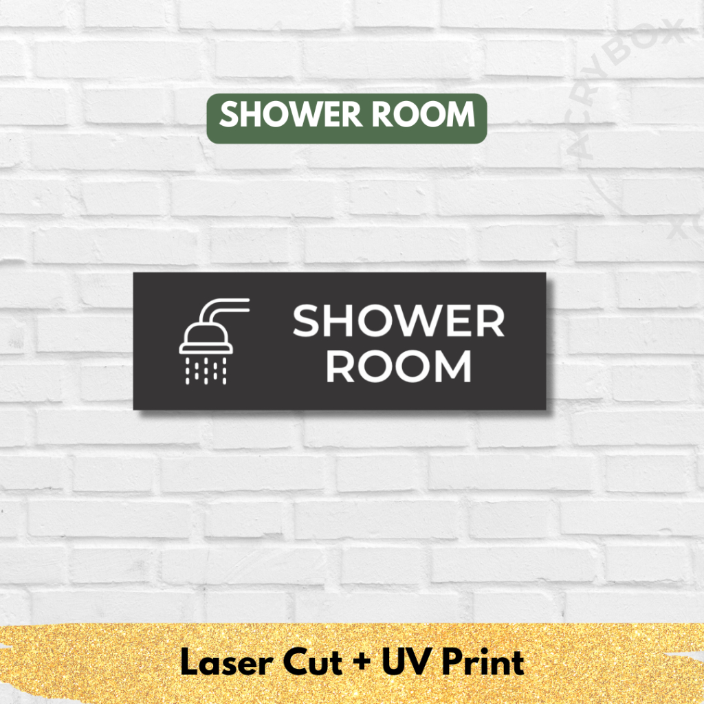 Jual Sign Acrylic Shower Room | Akrilik Signage Kamar Ruang Mandi ...