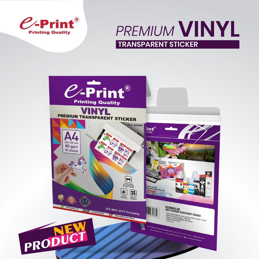 Jual e-Print Sticker Vinyl Transparant Premium A4 | Shopee Indonesia