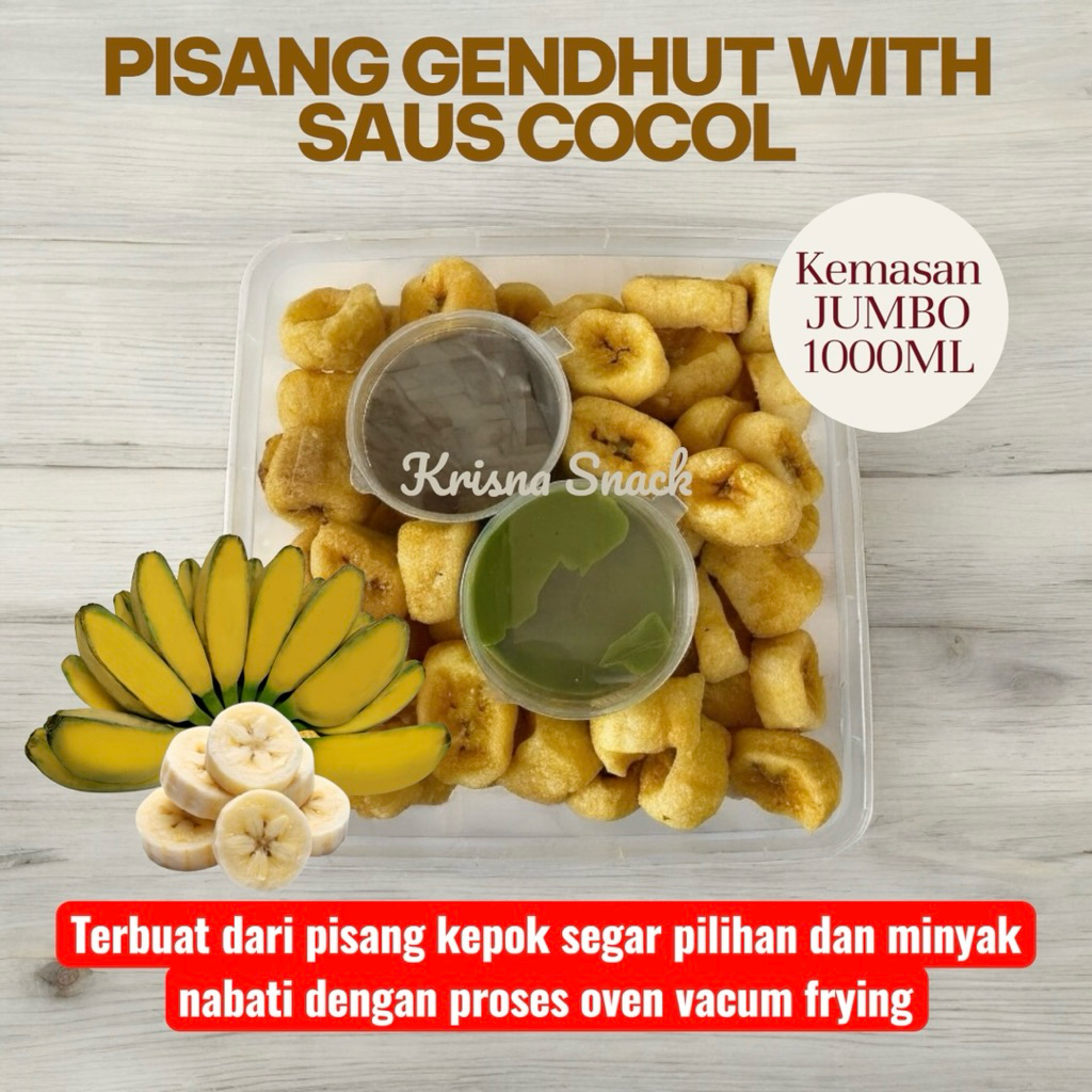 Jual GEDHANG GENDHUT KERIPIK PISANG GENDUT CRISPY PLUS COCOLAN KEMASAN ...