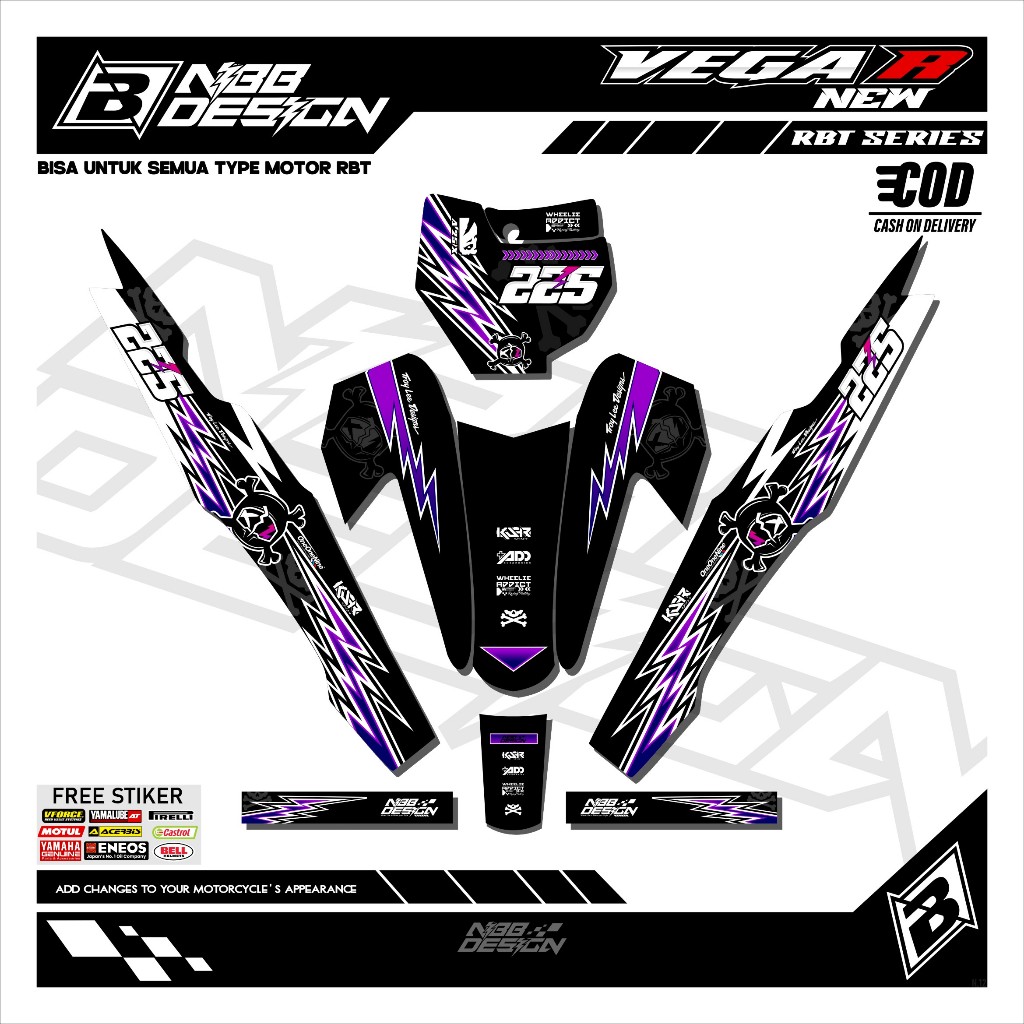 Jual Sticker Variasi RBT VEGA R NEW Stiker Striping Bebek Modif RBT ...