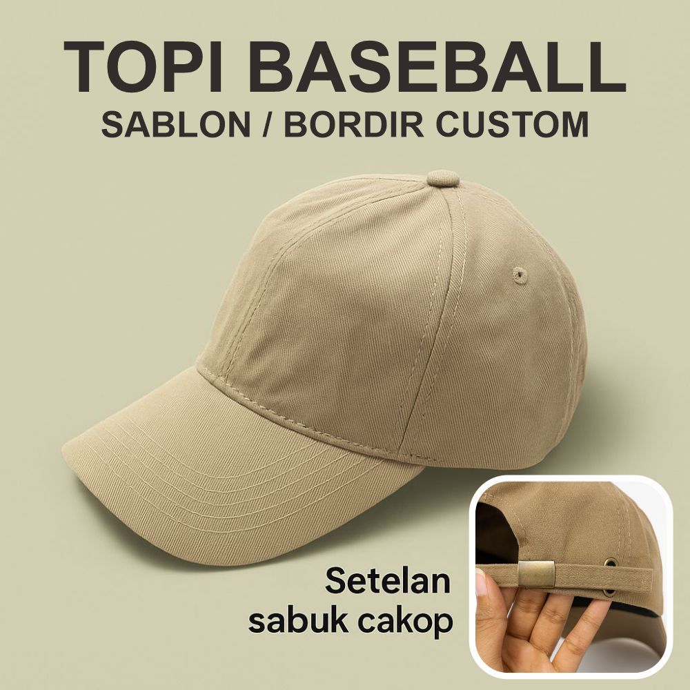 Jual Topi Baseball Sablon Custom / Bordir Custom / Design Bebas ...