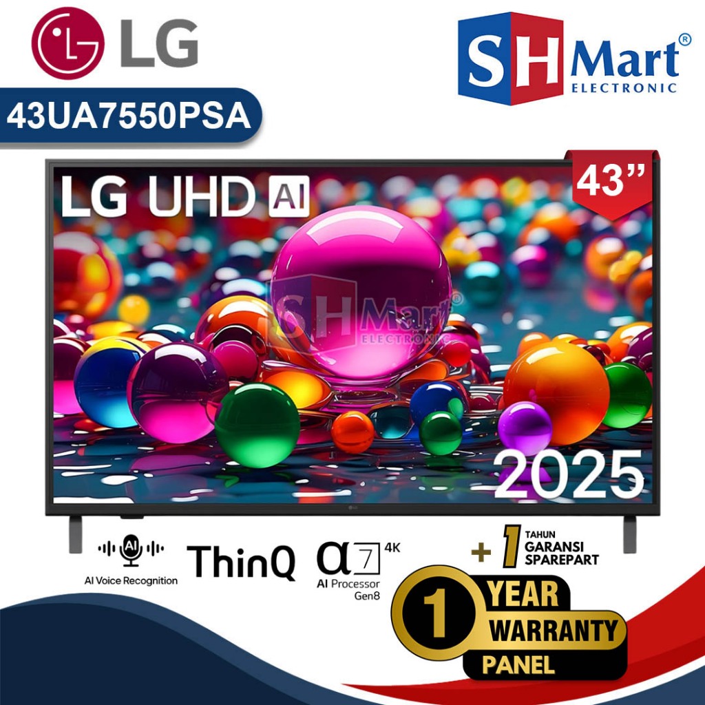 Jual Lg Smart Tv 43 Inch 43UA7550PSA UHD AI 4K Hdr 10Pro Magic Remote ...