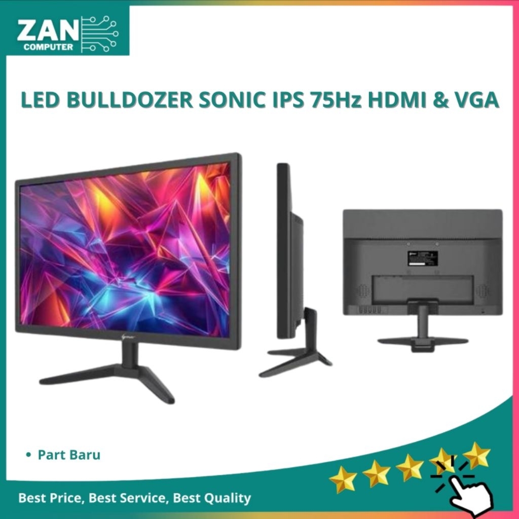 Jual LCD Monitor Komputer 22 Inch Bulldozer Sonic Panel IPS HD Output ...