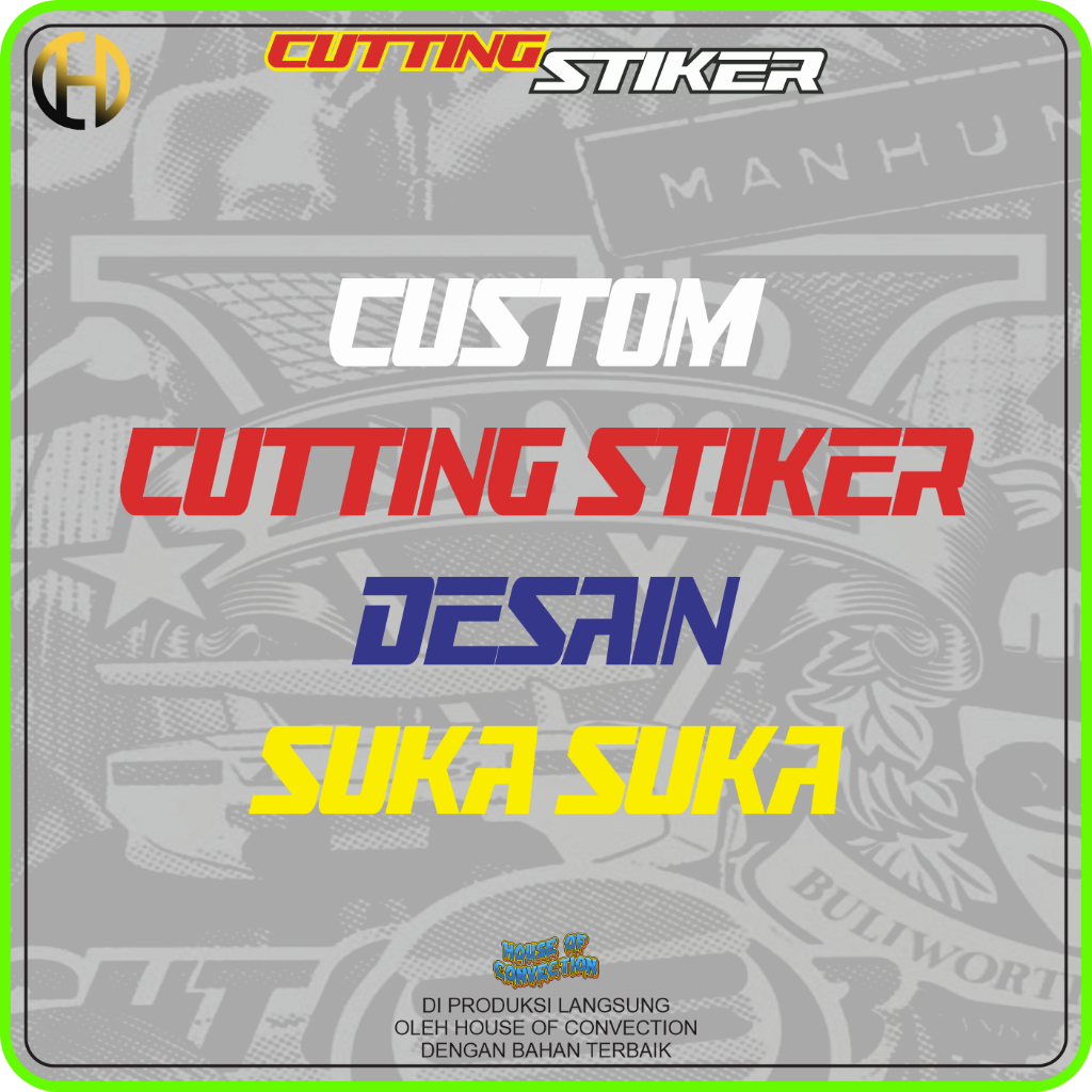 Jual cetak cutting stiker custom / cetak stiker cutting custom / desain ...