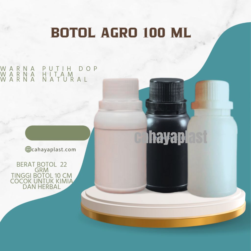 Jual Botol Agro 100Ml-Botol Plastik 100Ml Hdpe-isi 100 50 pcs-Free ...