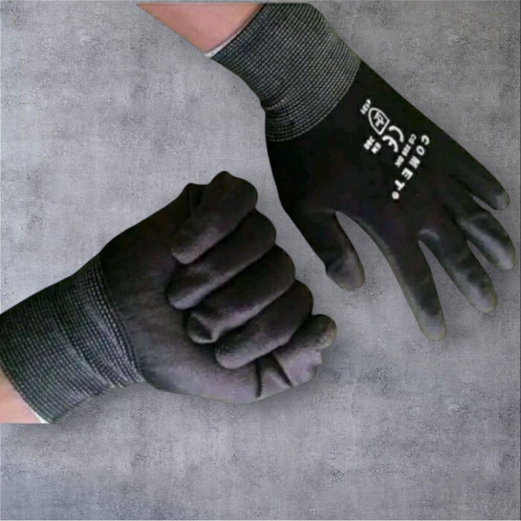 Jual sarung tangan safety HItam 1 pasang sarung tangan motor/pekerja ...