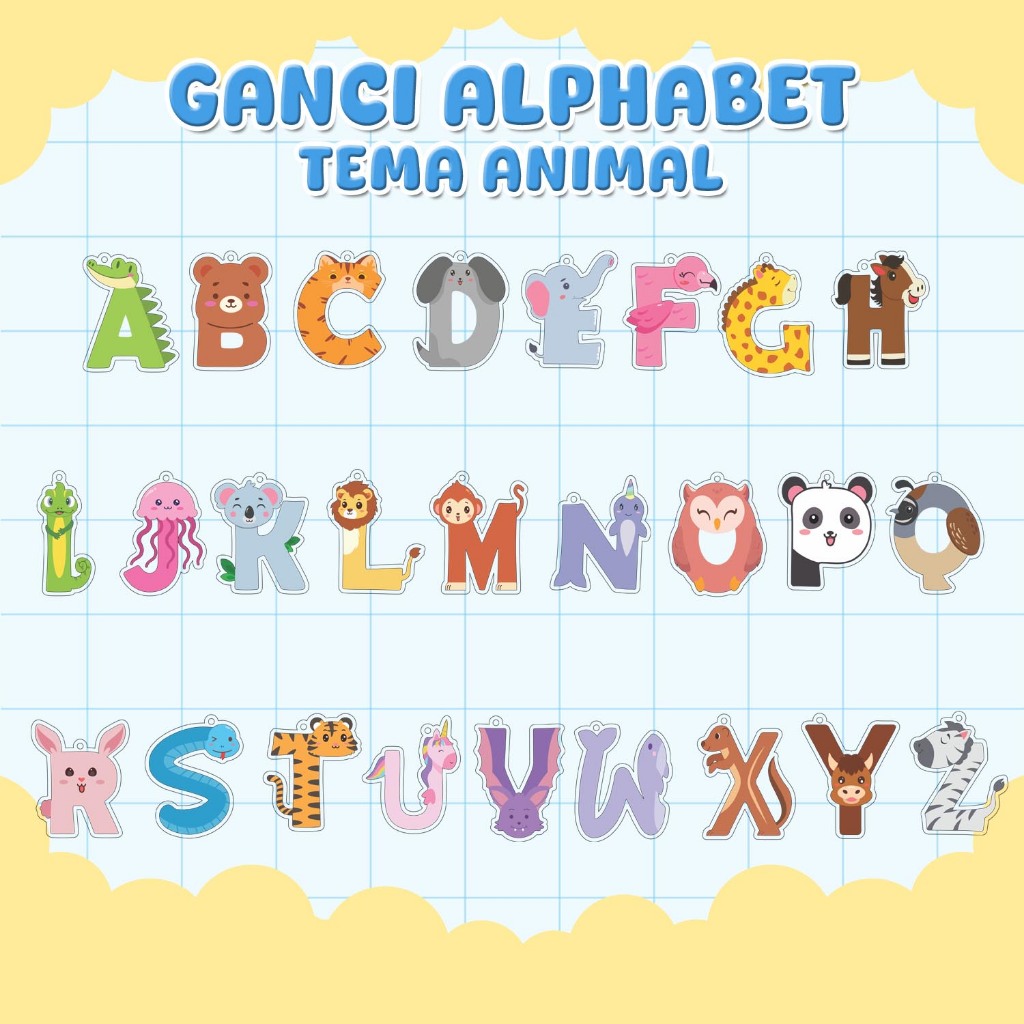 Jual Gantungan Kunci ALPHABET Karakter / Bentuk Inisial Nama Desain ...
