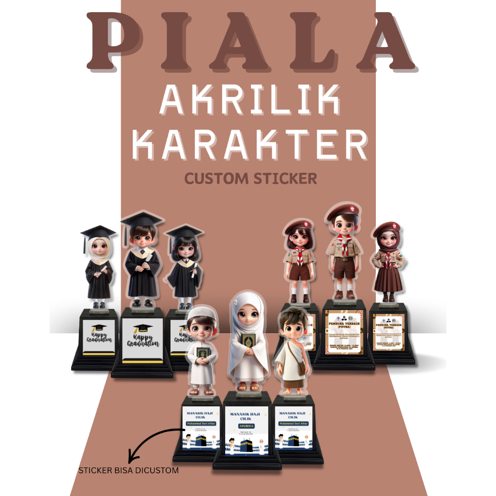 Jual Custom Sticker Tatakan Piala Akrilik Wisuda Pramuka Pesantren ...