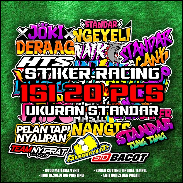 Jual Sticker Pack Racing 1 Lembar isi 20 Pcs | Stiker Kata Viral Gank ...