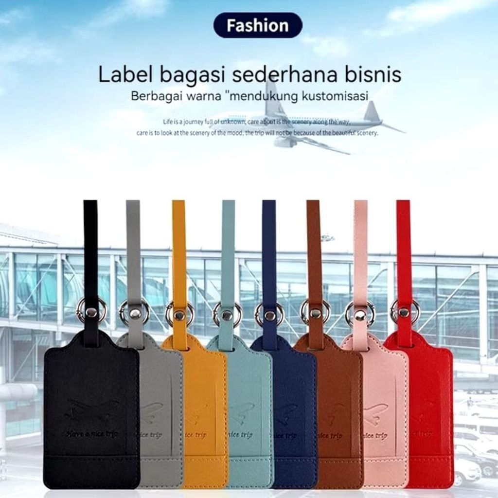 Jual TAG LUGGAGE PU LEATHER/ GANTUNGAN NAMA KOPER /AKSESORIS KOPER NAME ...
