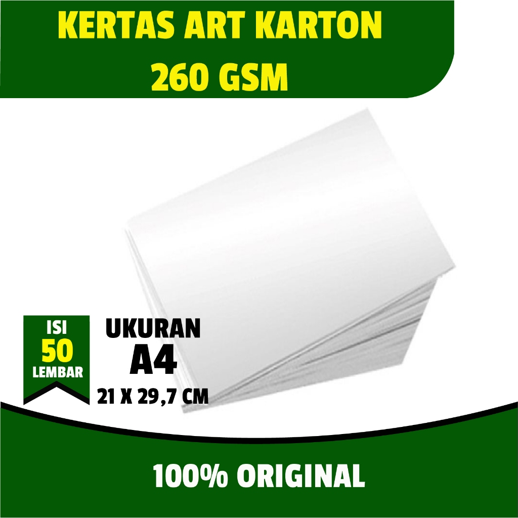 Jual Kertas Art Carton 260 gsm A4 50 Lembar | Shopee Indonesia