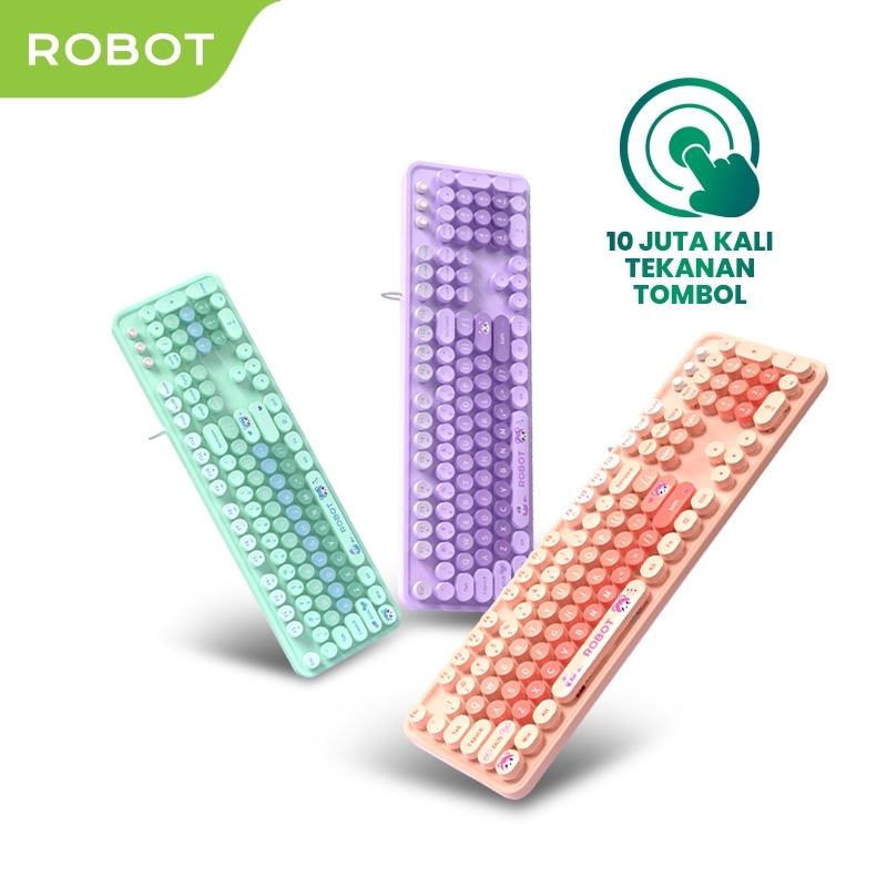 Jual ROBOT Keyboard Cute Pastel Mini Kawaii Glossy Panel 25 Tombol Anti ...