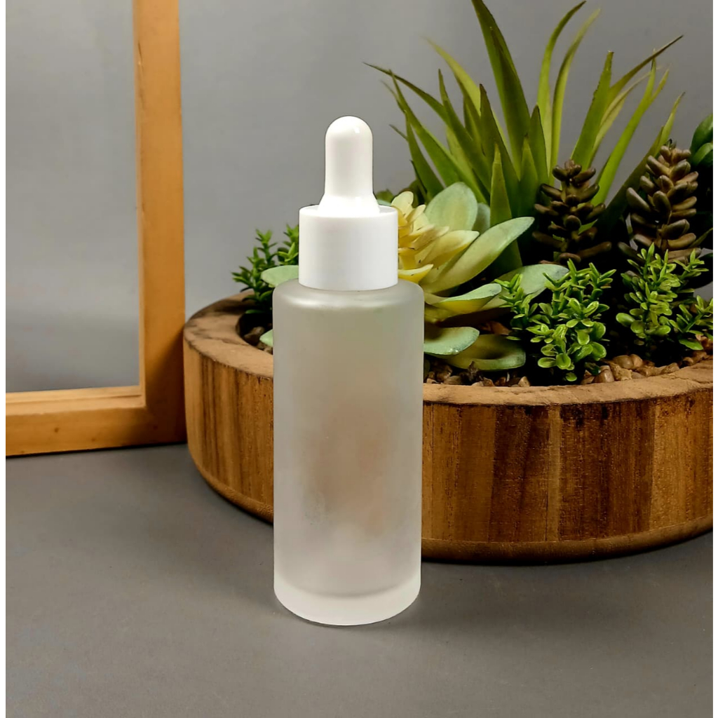 Jual Botol Kaca Pipet 50 ML Natural Frosted Bahudatar / Botol Serum 50 ...