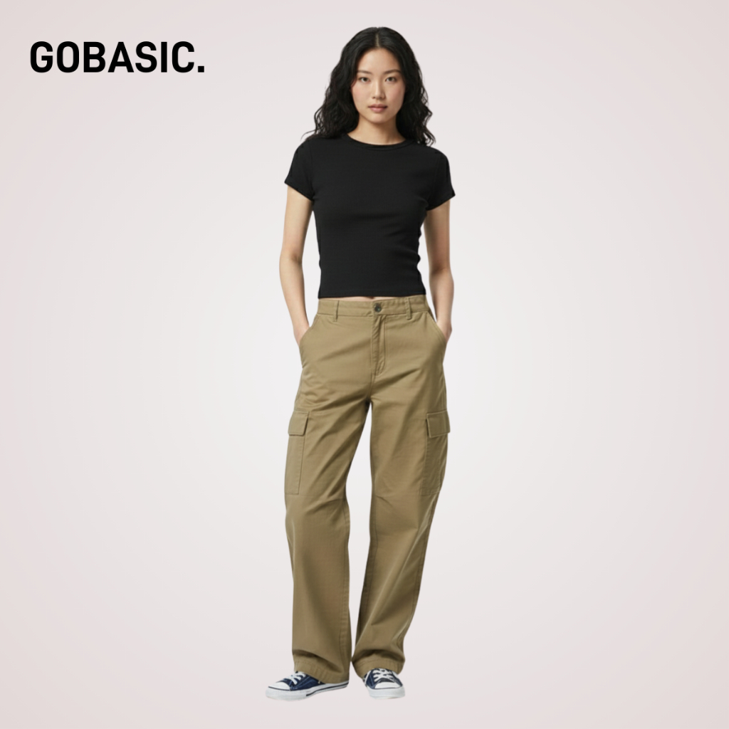 Jual GOBASIC - Crop Top Fit Body Atasan Wanita Tshirt Premium Fashion Korea kaos Cewek Bahan ...