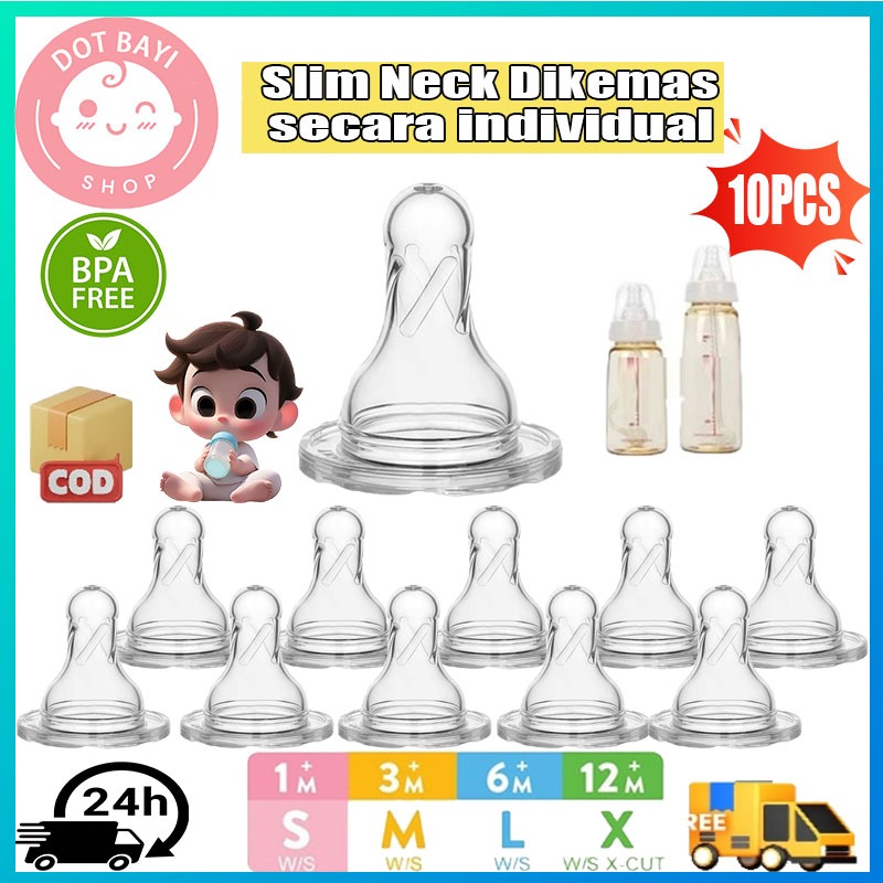 Jual Dot Bayi 10PCS Silikon Nipple Bayi Newborn Slim Neck Lubang ...