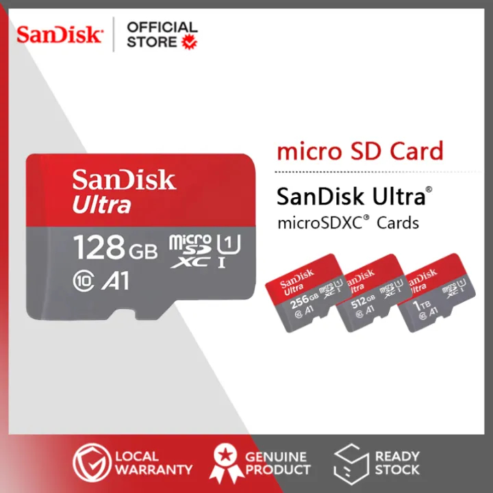 Jual SanDisk Ultra microSD 128GB 256GB 512GB 1TB 140MB/s A1 || SanDisk ...
