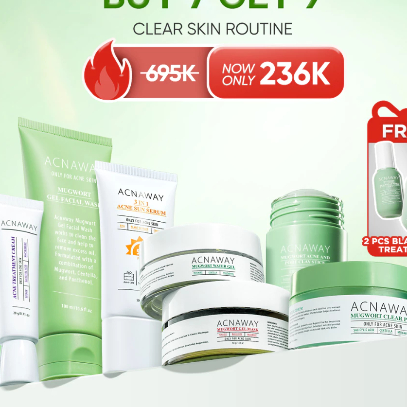 Jual [ NEW BPOM ] Acnaway Mugwort Mask Gel / Moisturizer / Sunscreen ...