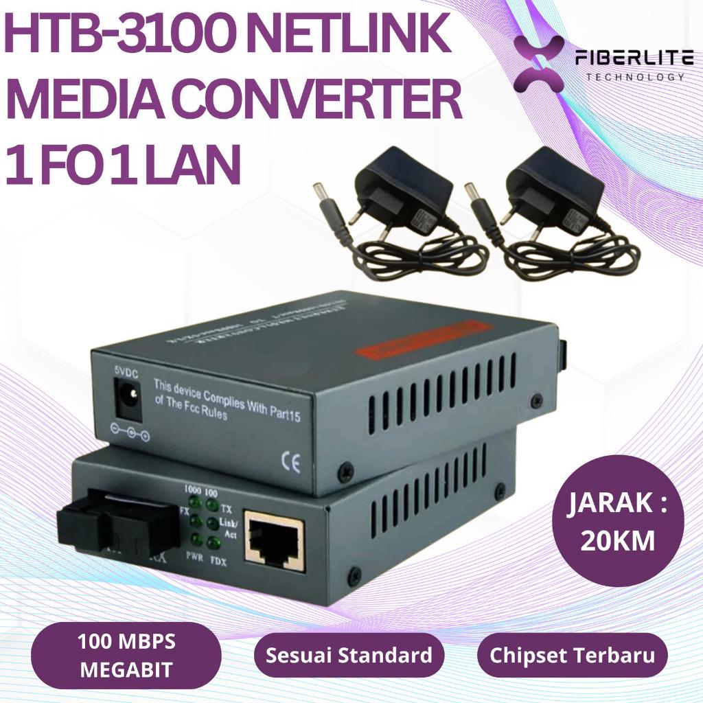 Jual HTB 3100 NETLINK HTB-3100 Media Converter Fiber Optic 25KM 10/100Mbps Netlink HTB 3100 ...