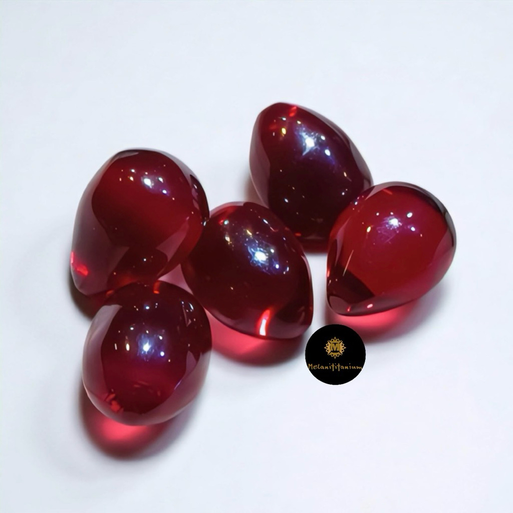 Jual [HANYA BATU] Batu Merah Siam Bentuk Telur Uluran ±12x16mm | Shopee ...