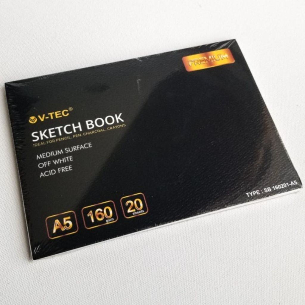 Jual Sketchbook/Buku Sketsa/Vtec Sketch Book SB 160201/A5 160GSM Medium Surface New | Shopee ...