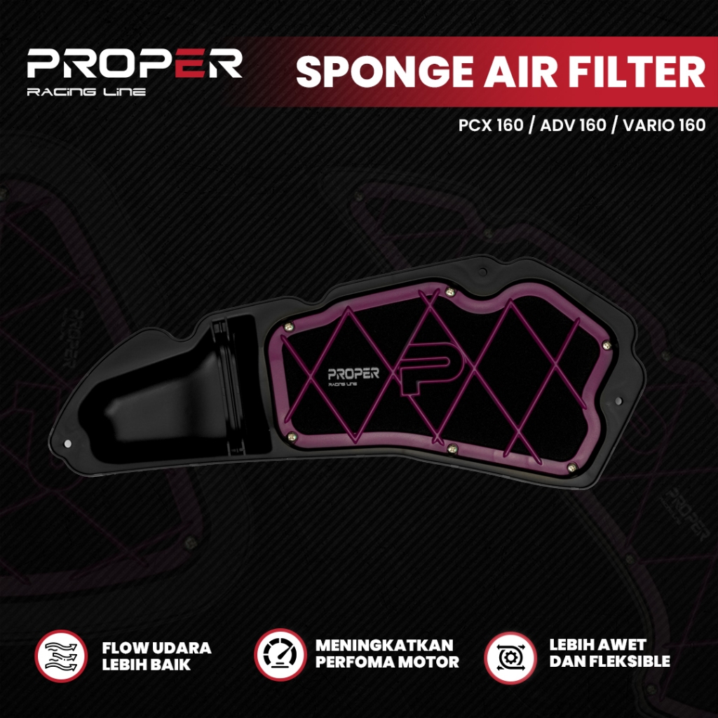 Jual PROPER RACING LINE SPONGE AIR FILTER PCX / 160 ADV / 160 / VARIO ...